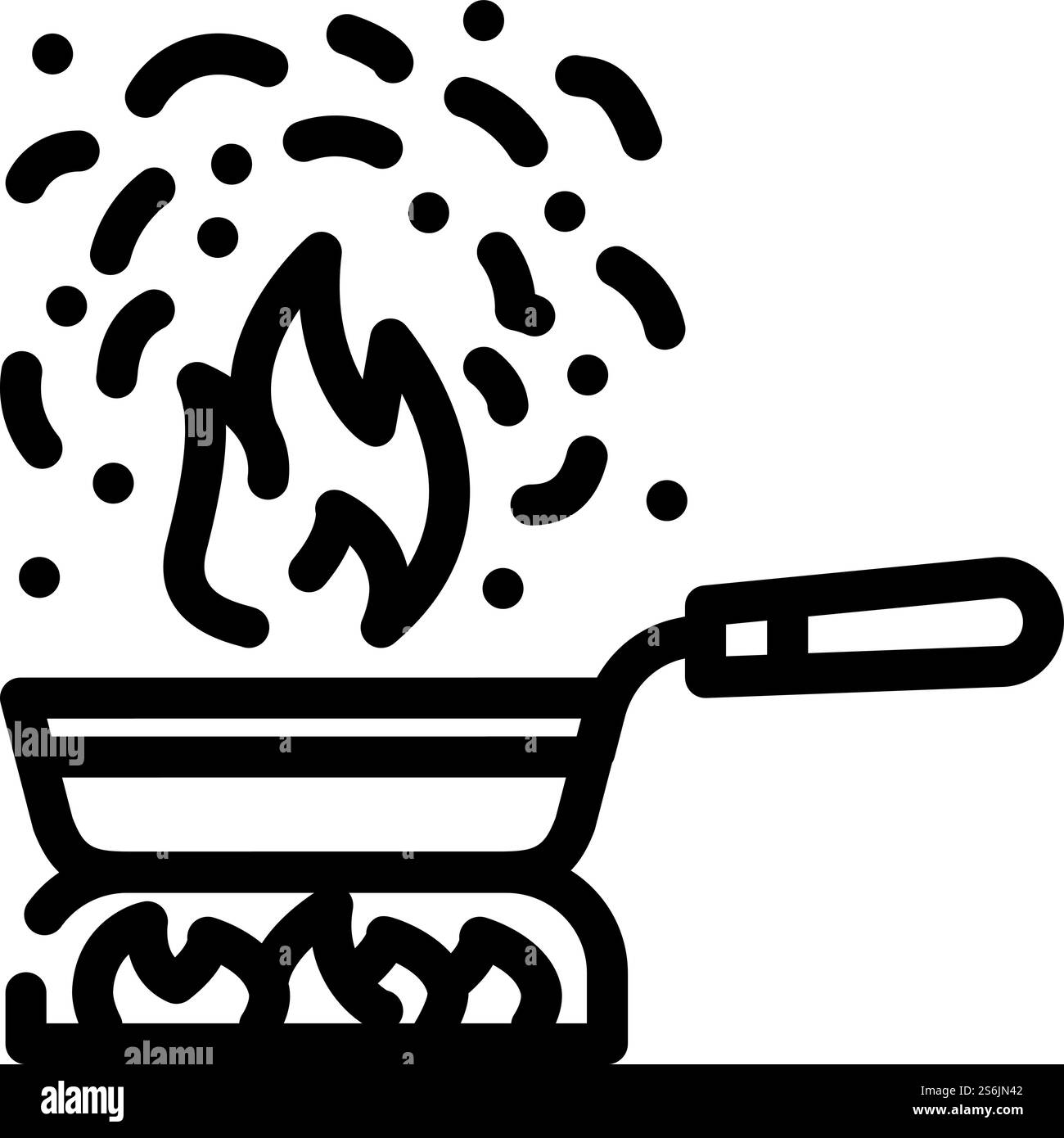 burnt food line icon vector. burnt food sign. isolated contour symbol ...