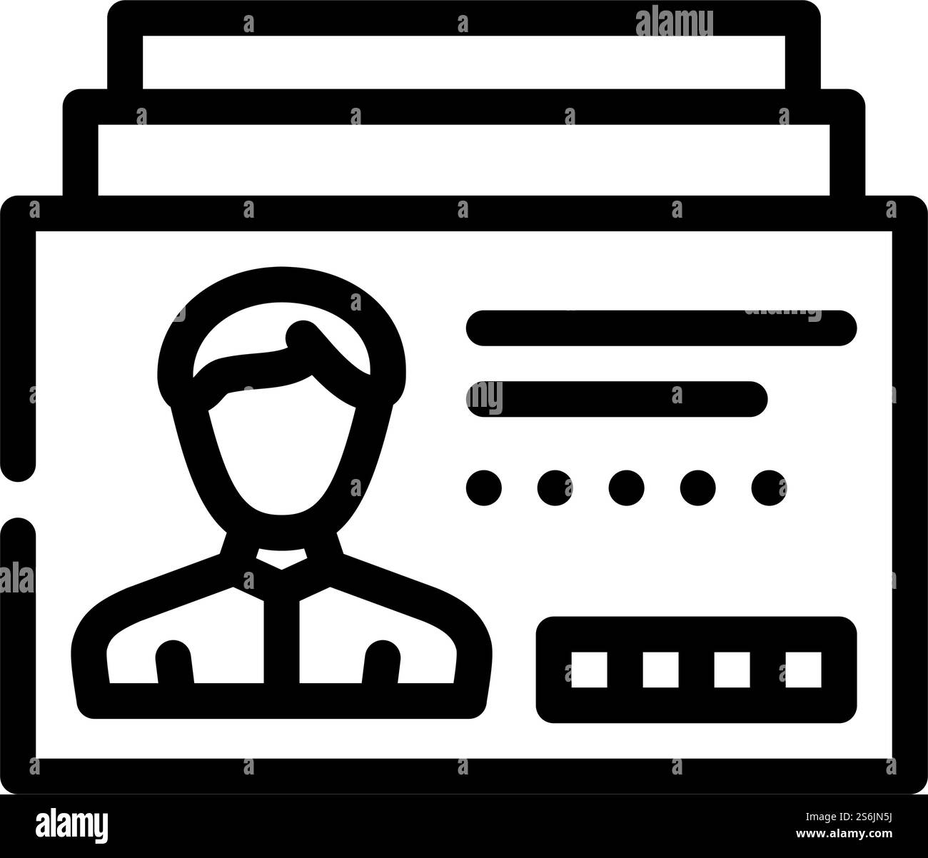 client card kyc line icon vector. client card kyc sign. isolated ...