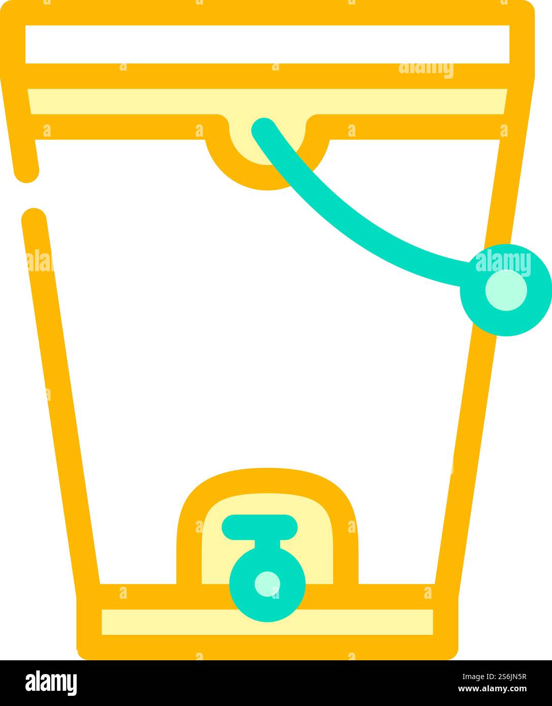 Composting Bucket Color Icon Vector Composting Bucket Sign Isolated