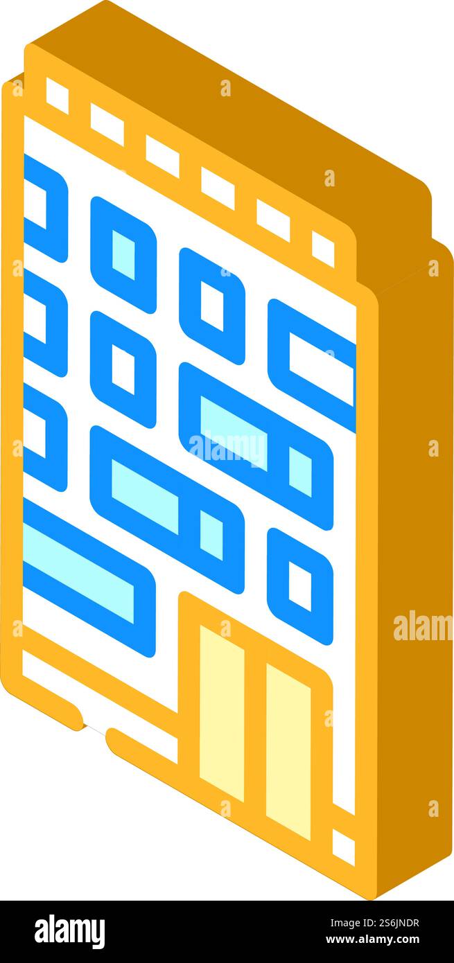 apartment house isometric icon vector. apartment house sign. isolated ...