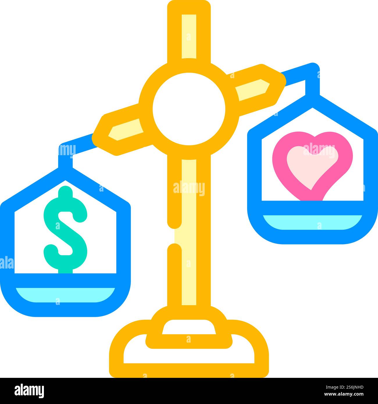 choosing between conscience and money color icon vector. choosing ...