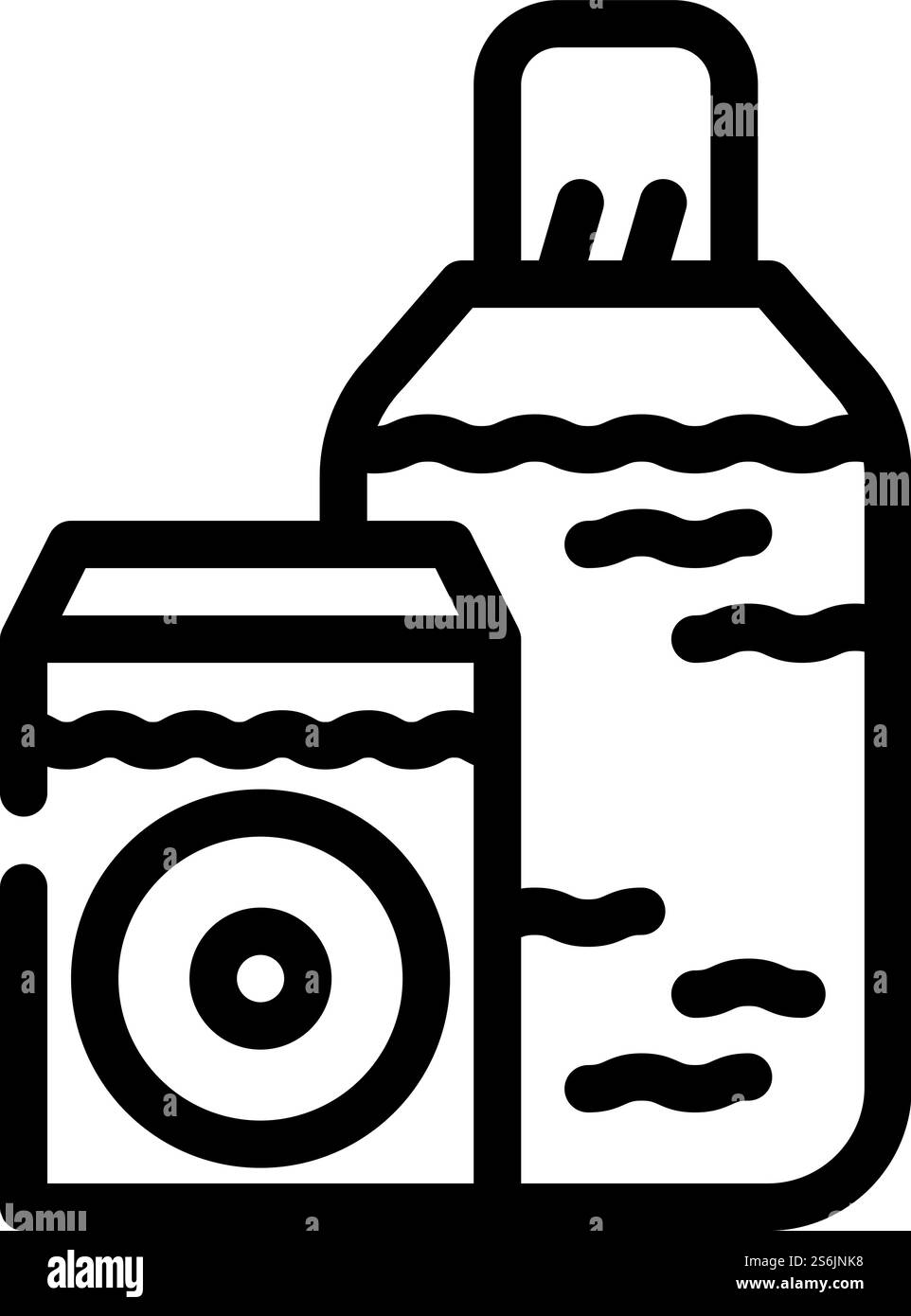 liquid for lens line icon vector. liquid for lens sign. isolated ...