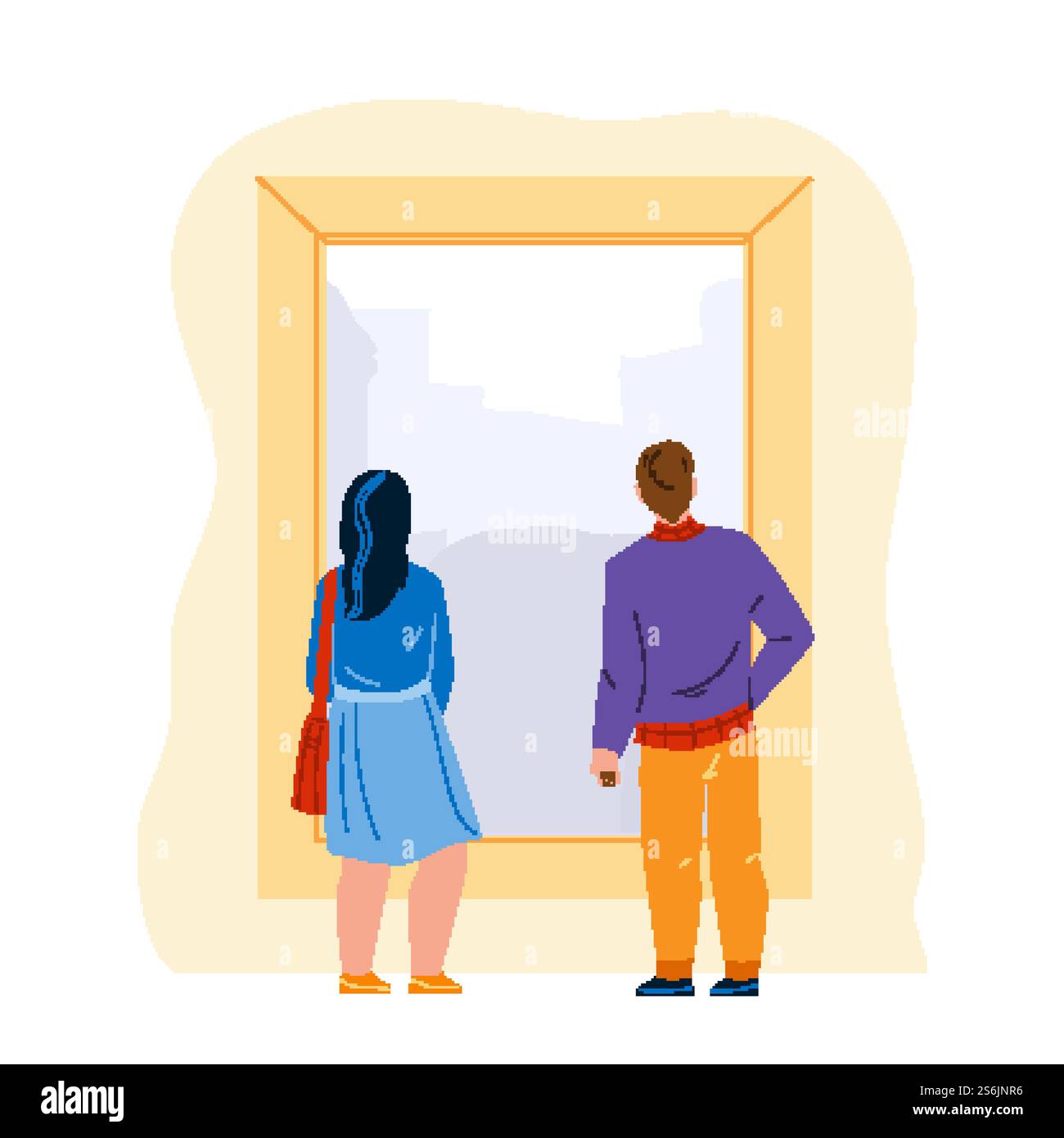 Museum visitors look Cut Out Stock Images & Pictures - Alamy
