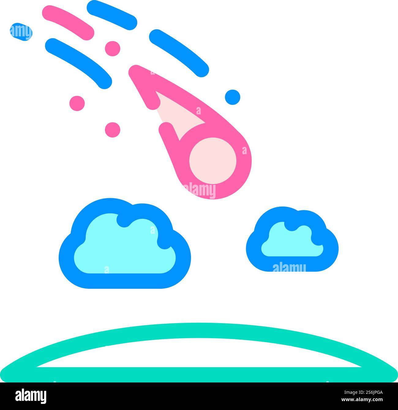 meteor falling disaster color icon vector. meteor falling disaster sign ...