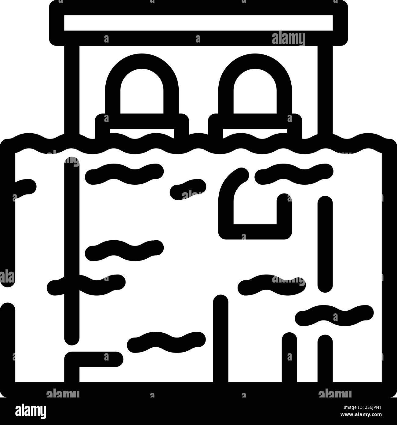 flood disaster line icon vector. flood disaster sign. isolated contour ...