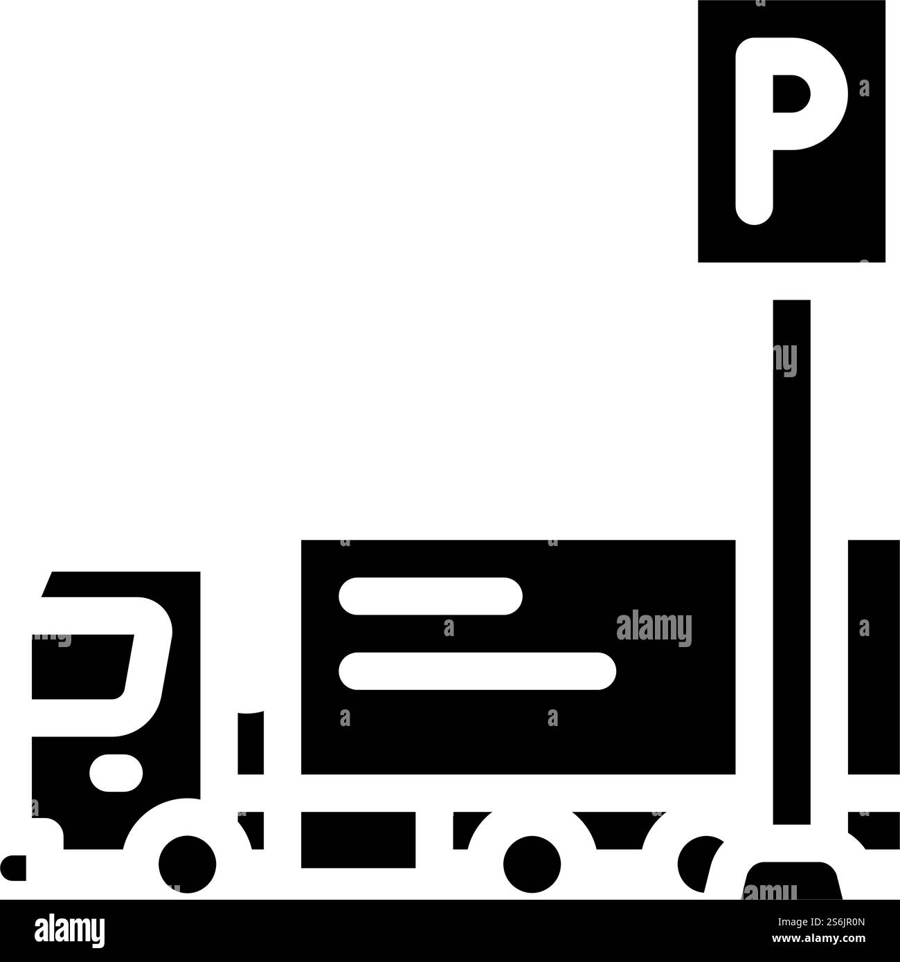 truck parking glyph icon vector. truck parking sign. isolated contour ...