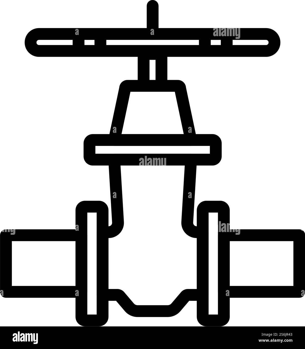 Pipe Valve Icon. Bold outline design with editable stroke width. Vector ...
