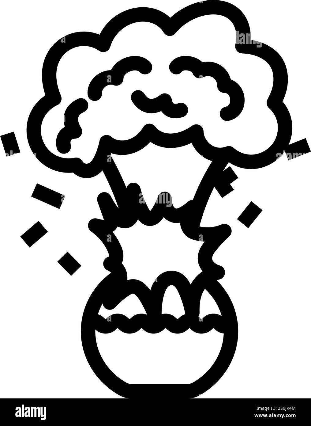 Icon Explosion Of Chemistry Flask. Editable Bold Outline Design. Vector ...