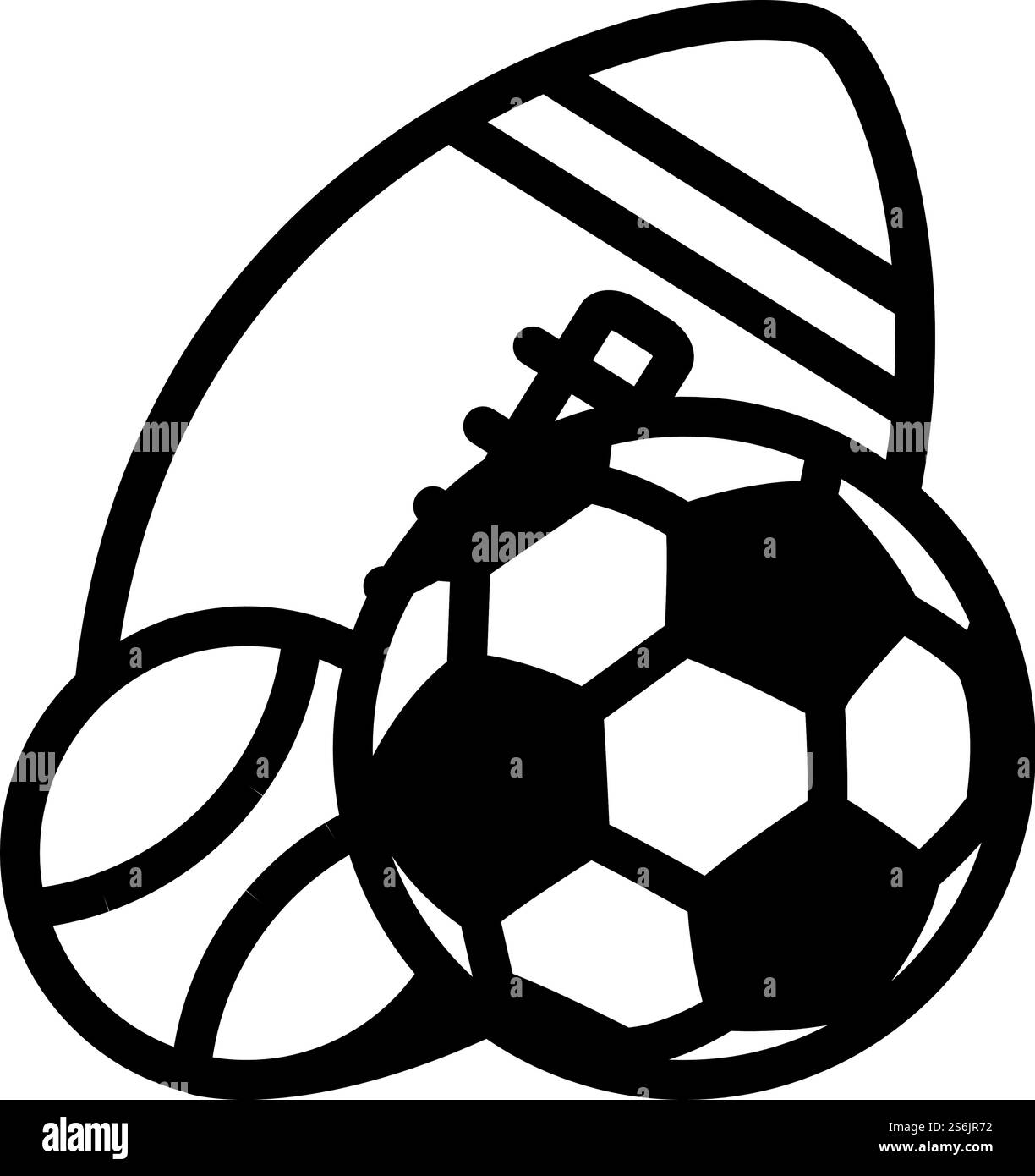 Sport Balls Icon. Editable Bold Outline Design. Vector Illustration ...