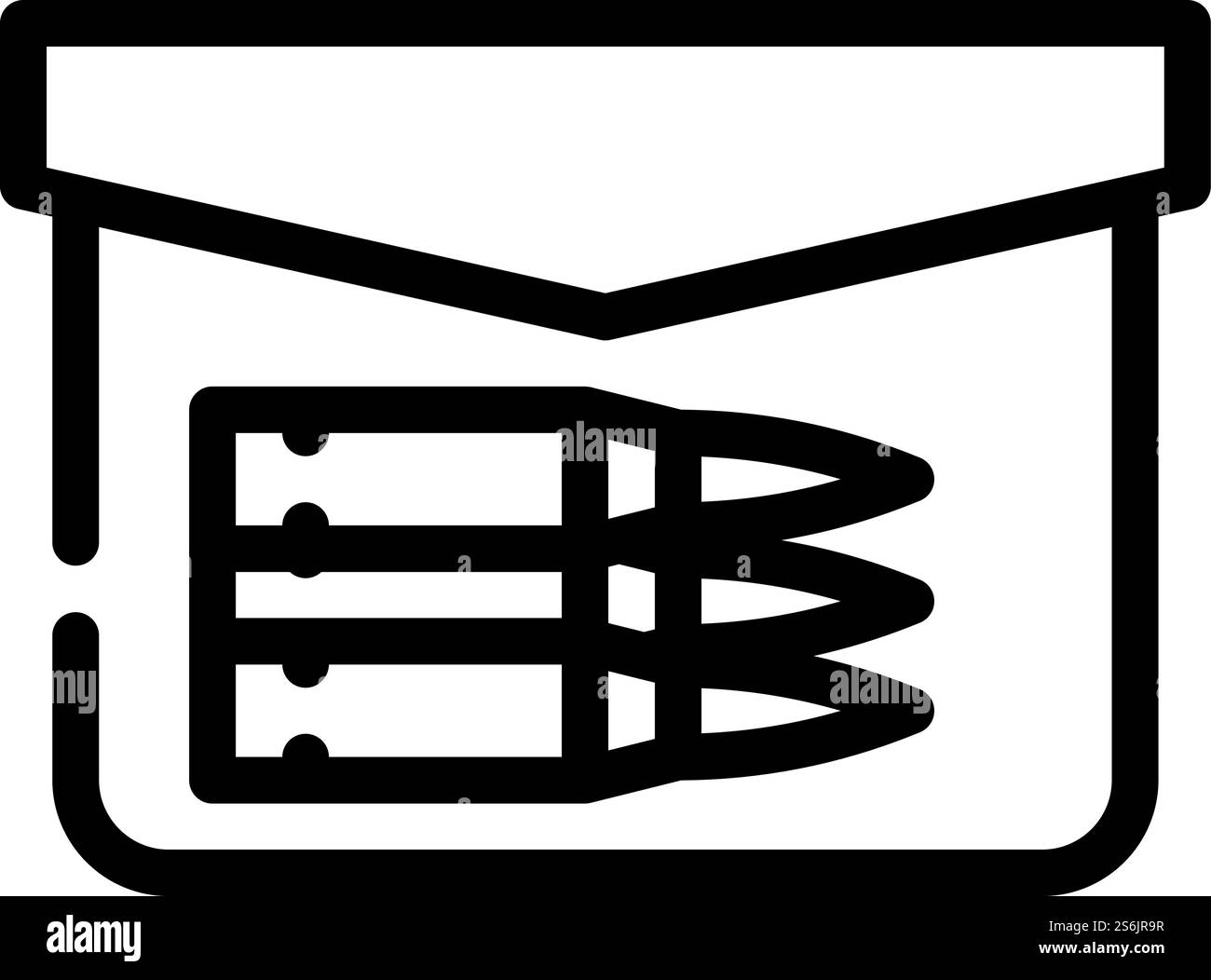 bullet pocket line icon vector. bullet pocket sign. isolated contour ...