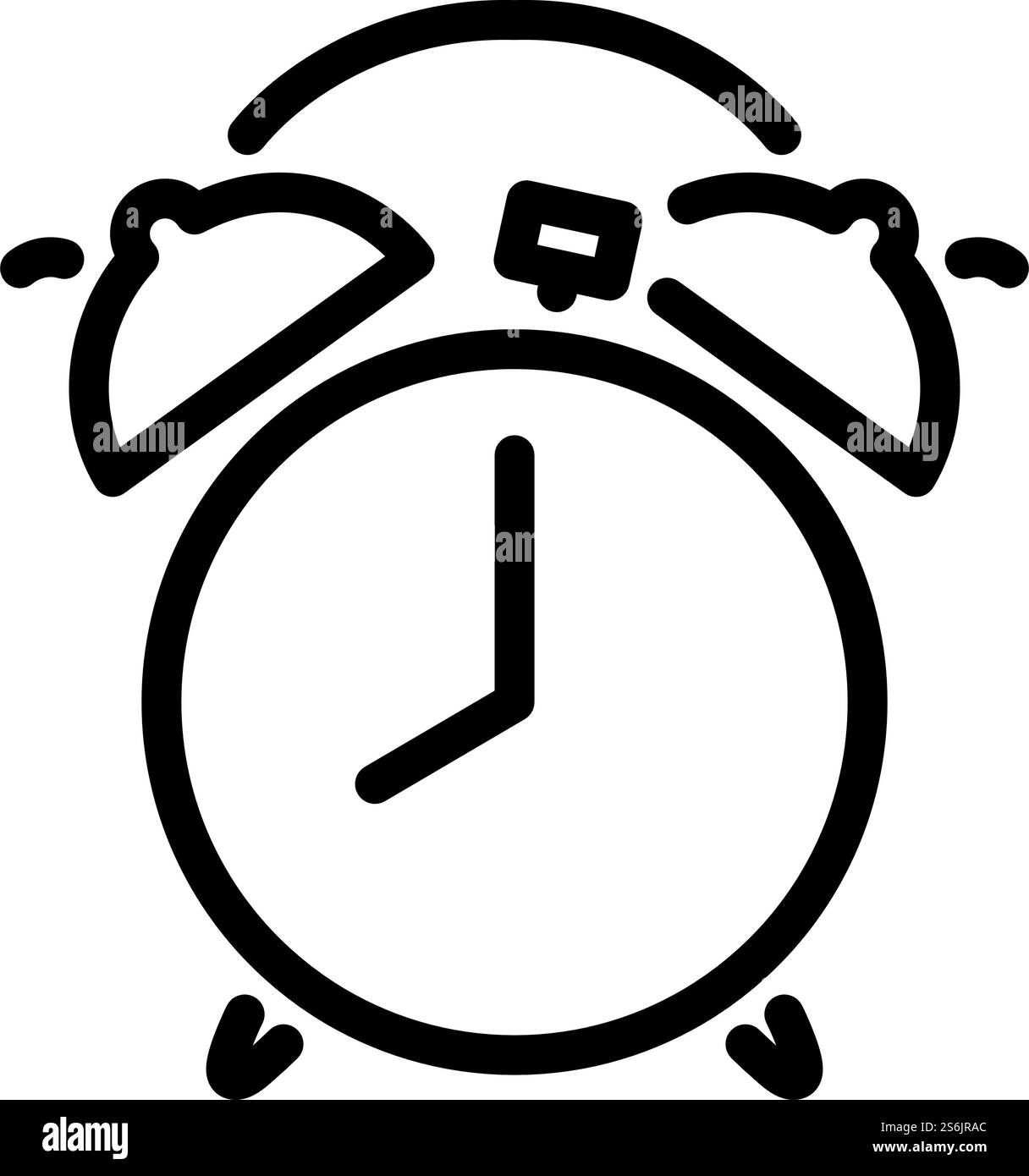 Icon Of Alarm Clock. Bold outline design with editable stroke width ...