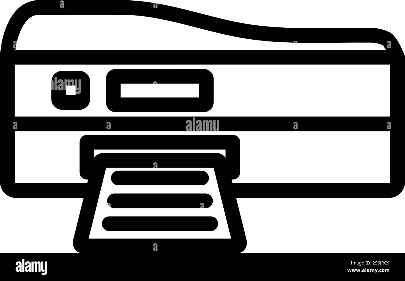 Printer Icon. Editable Bold Outline Design. Vector Illustration Stock ...
