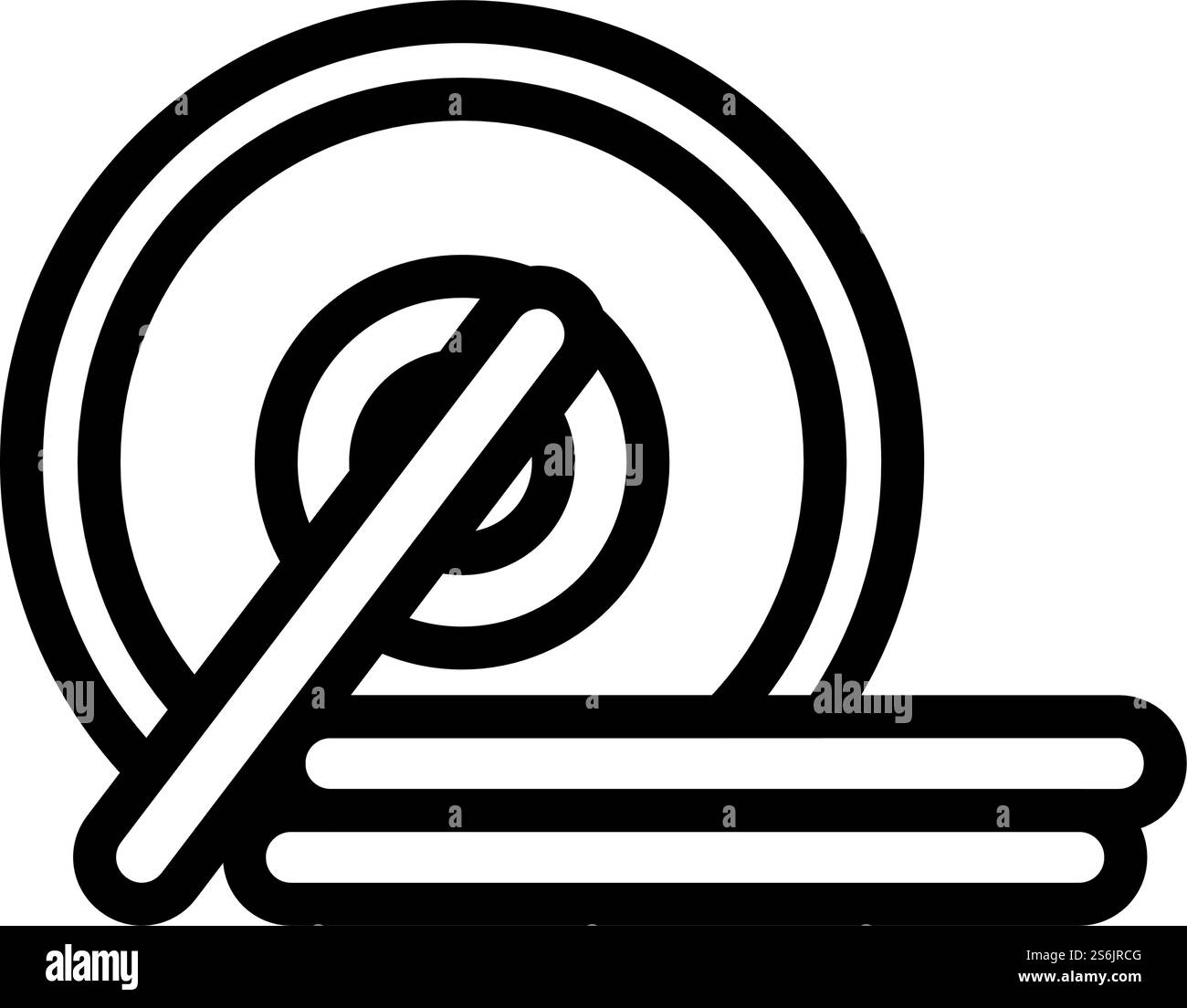 Icon Of Barbell Disks. Bold outline design with editable stroke width. Vector Illustration Stock ...