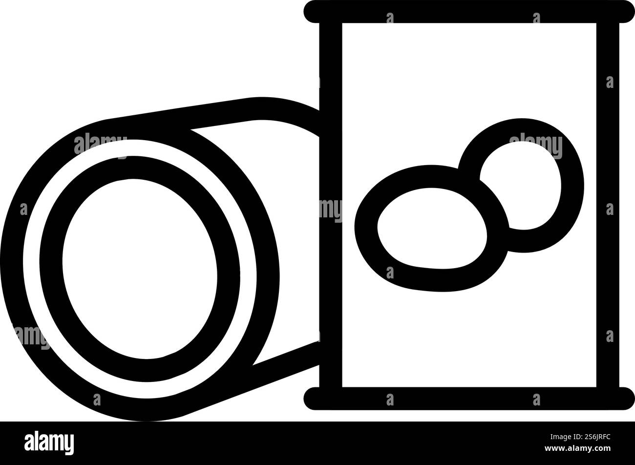 Olive Can Icon. Bold outline design with editable stroke width. Vector ...