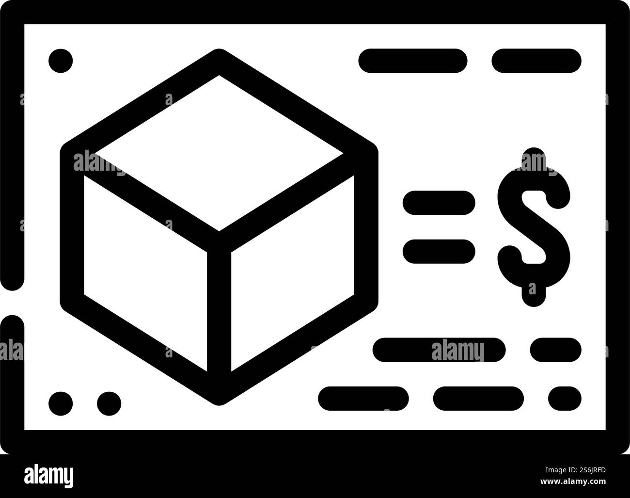 calculating cost of production line icon vector. calculating cost of ...