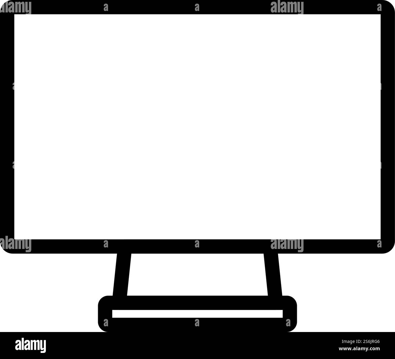 Monitor Icon. Editable Bold Outline Design. Vector Illustration Stock ...