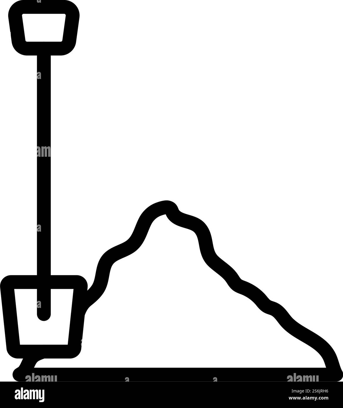 Icon Of Construction Shovel And Sand. Editable Bold Outline Design ...