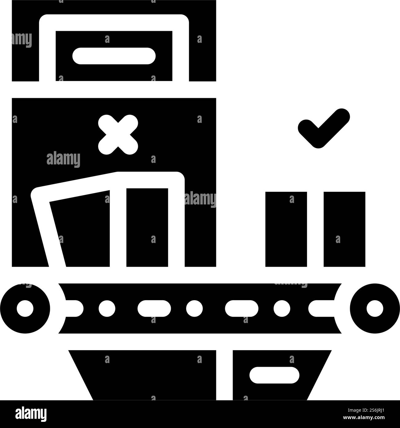 failure checking production glyph icon vector. failure checking ...