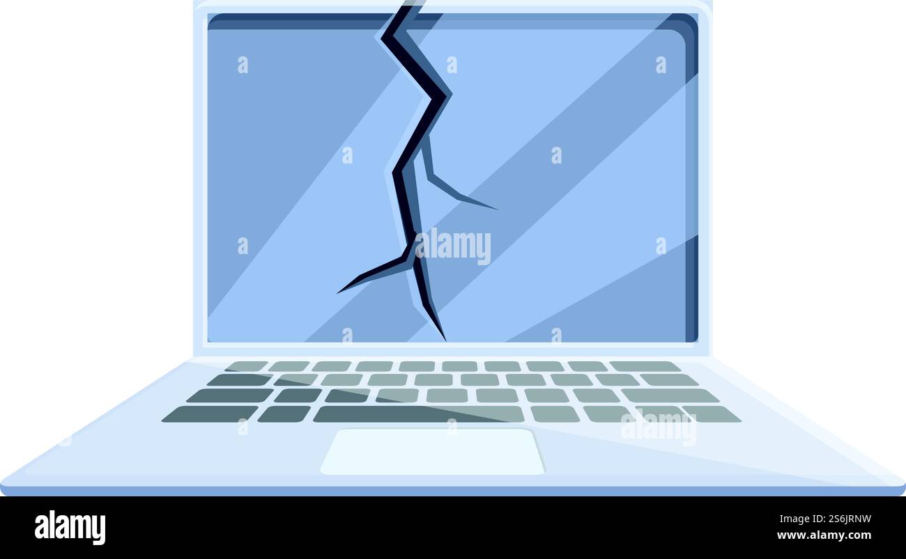 Screen broken laptop repair icon. Cartoon of Screen broken laptop ...