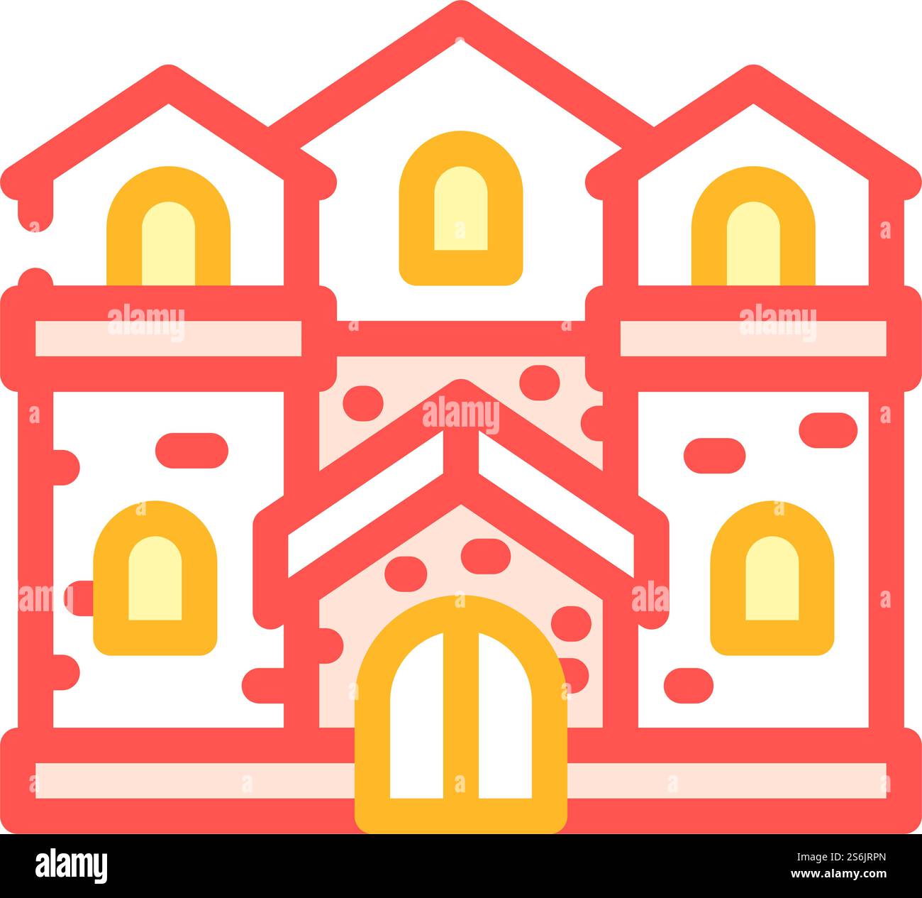 medieval house color icon vector. medieval house sign. isolated symbol ...