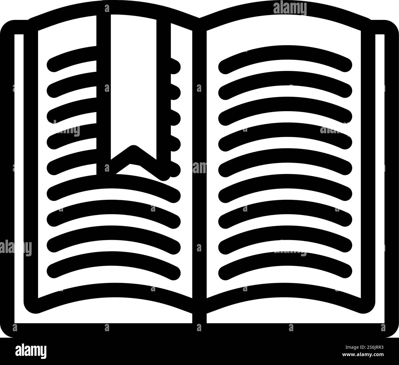 Icon Of Open Book With Bookmark. Editable Bold Outline Design. Vector ...