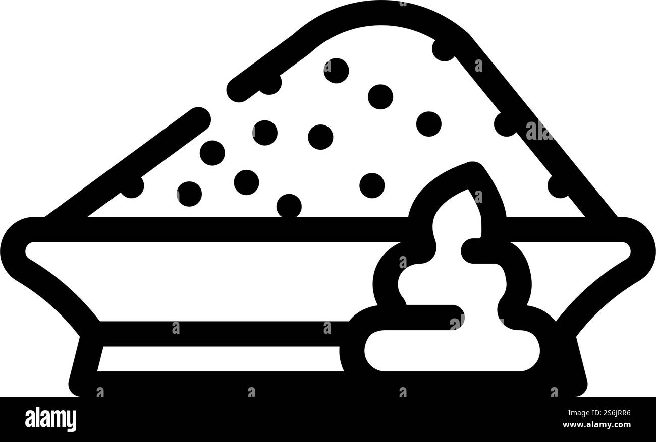 powder wasabi line icon vector. powder wasabi sign. isolated contour ...