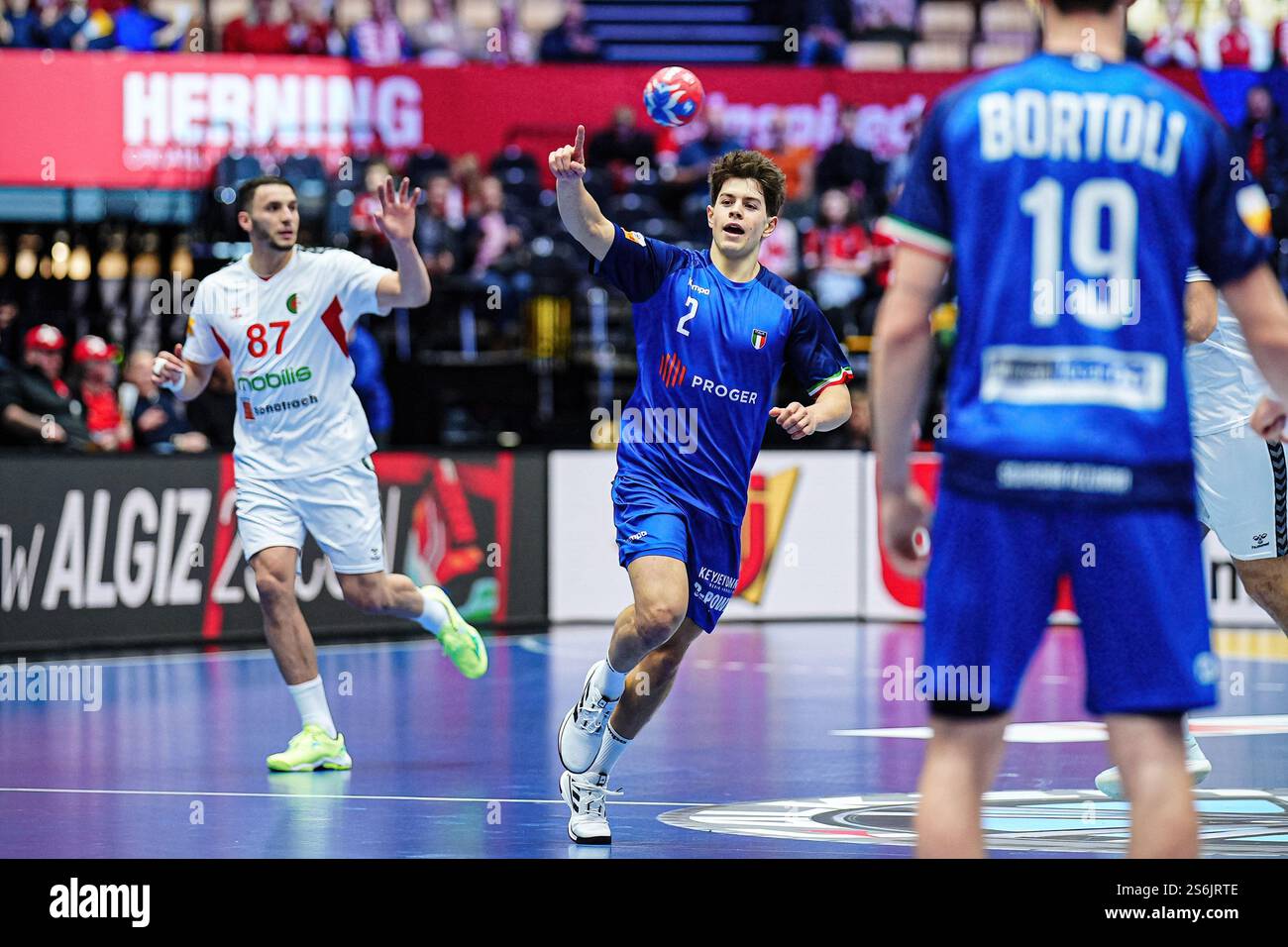 Torjubel Leo Prantner (Italien, #02) DEN, Italien vs. Algerien, Handball, IHF Weltmeisterschaft ...