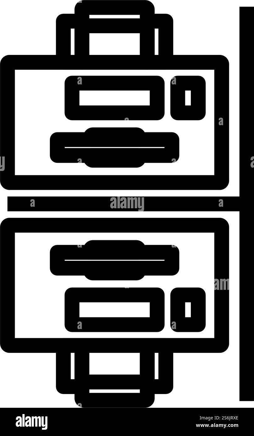 Office Table Top View Icon. Bold outline design with editable stroke ...