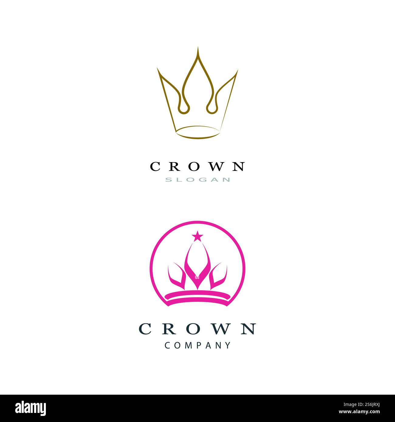 Royal King Queen Crown Elegant Luxury logo design Stock Vector Image ...