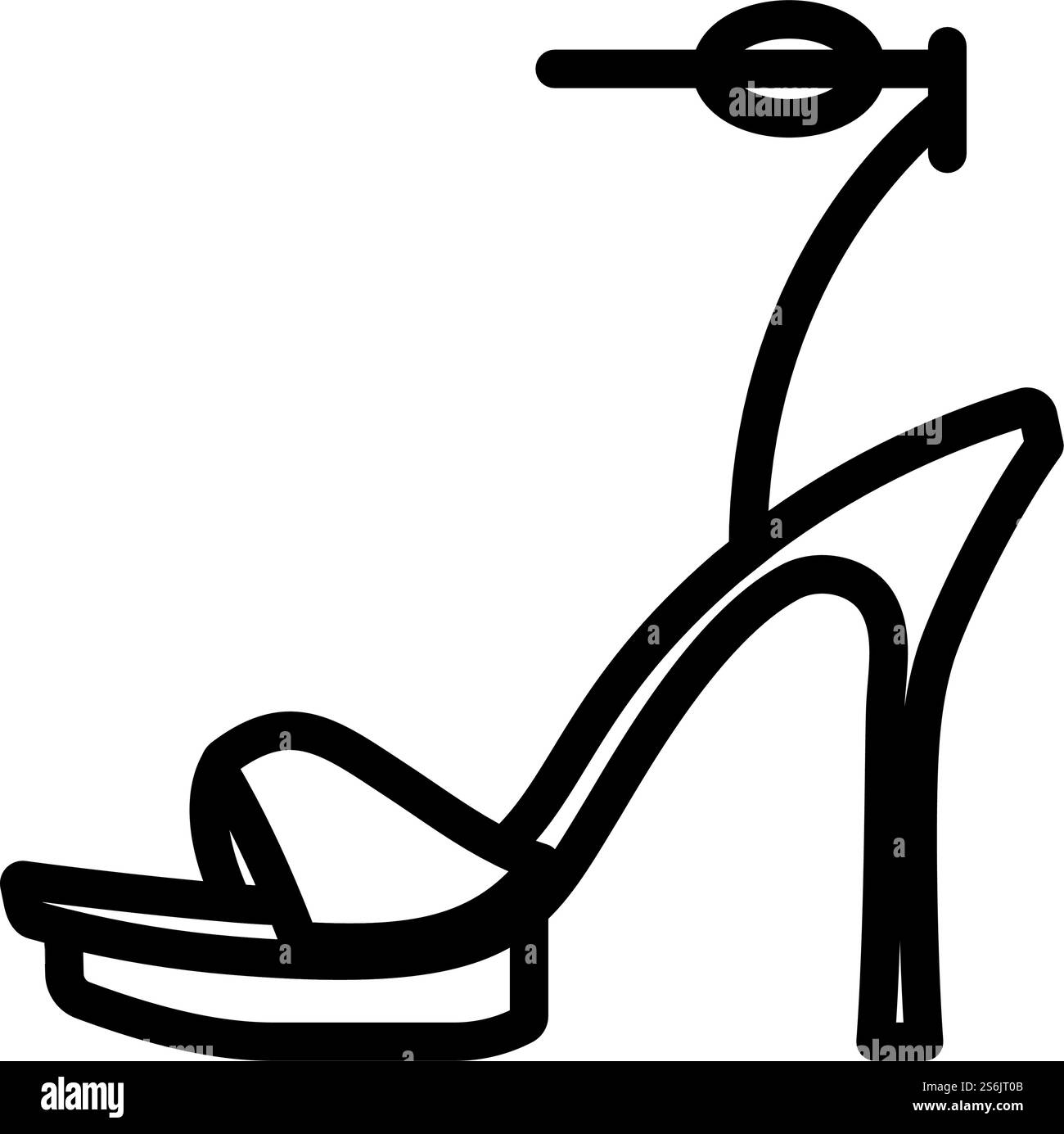 Woman High Heel Sandal Icon. Bold outline design with editable stroke ...