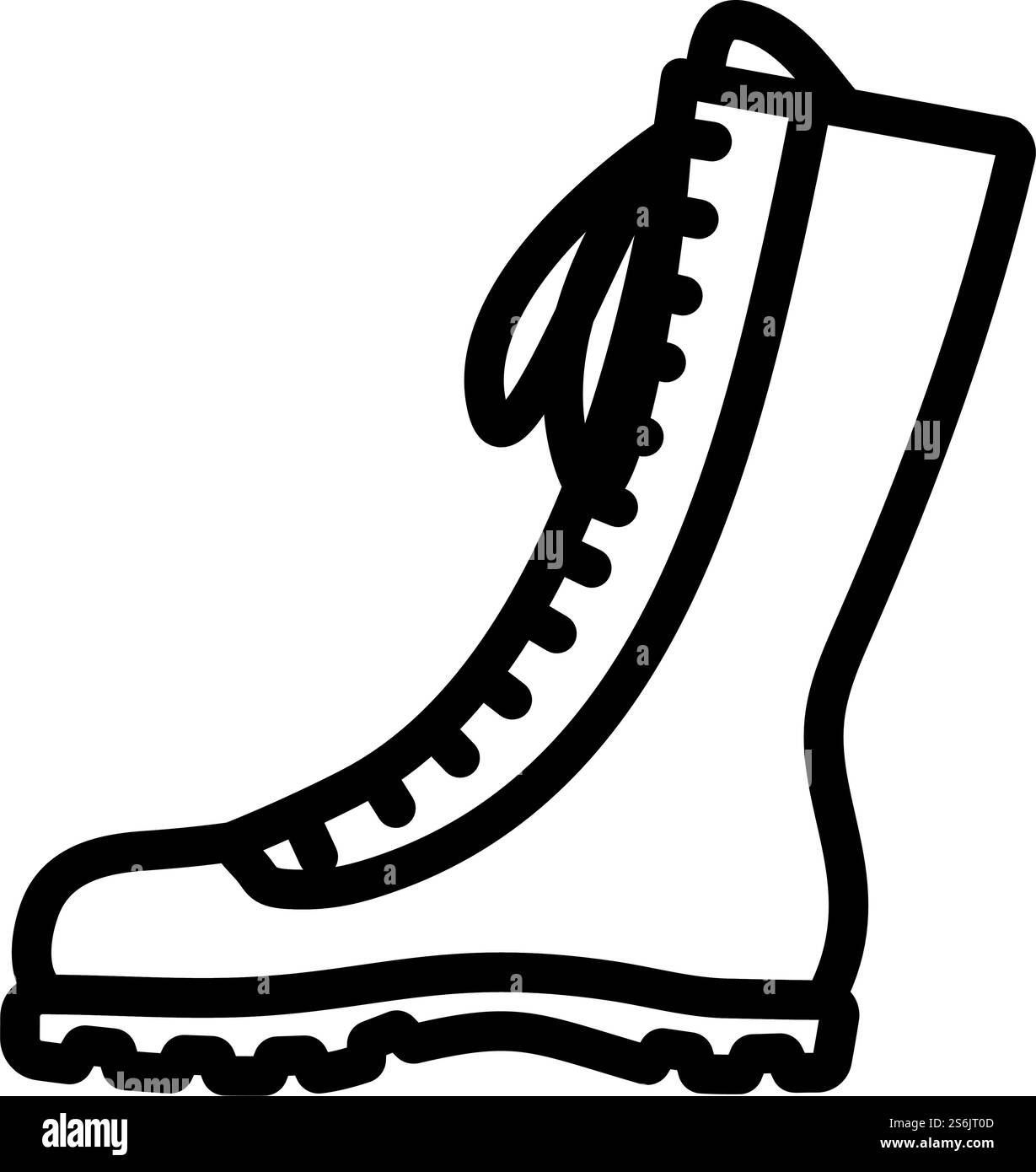 Hiking Boot Icon. Bold outline design with editable stroke width ...