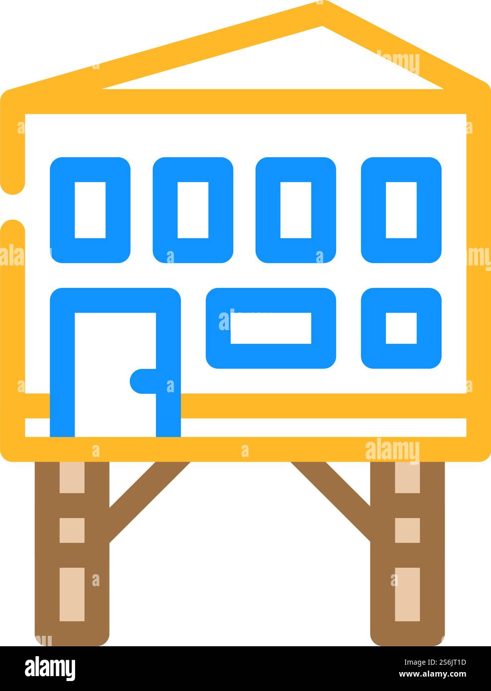 stilt house color icon vector. stilt house sign. isolated symbol ...