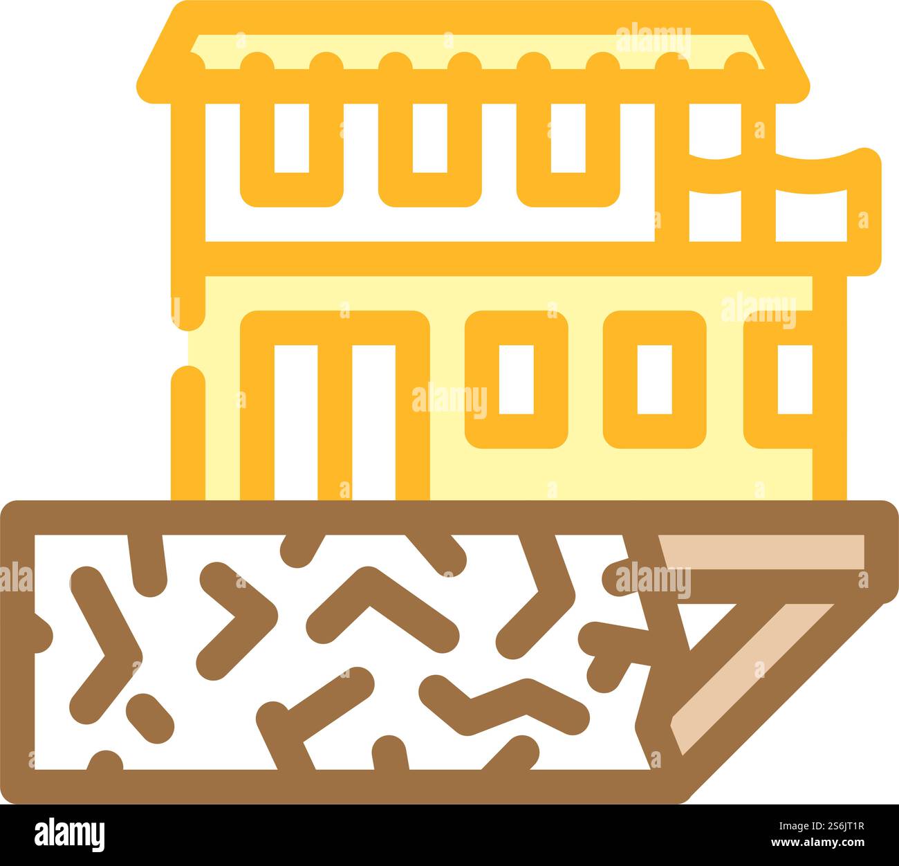 on edge of precipice house color icon vector. on edge of precipice ...