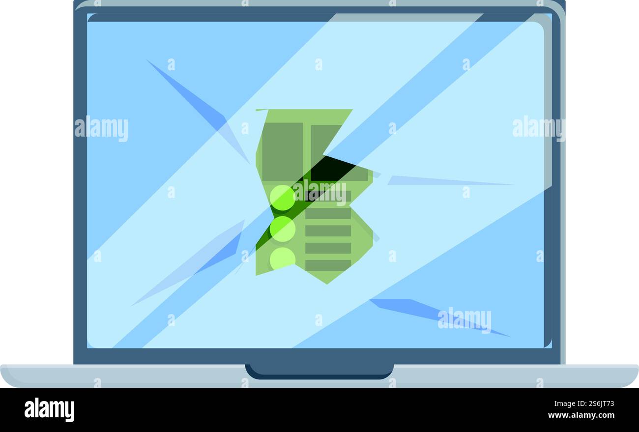 Display laptop repair icon. Cartoon of Display laptop repair vector ...