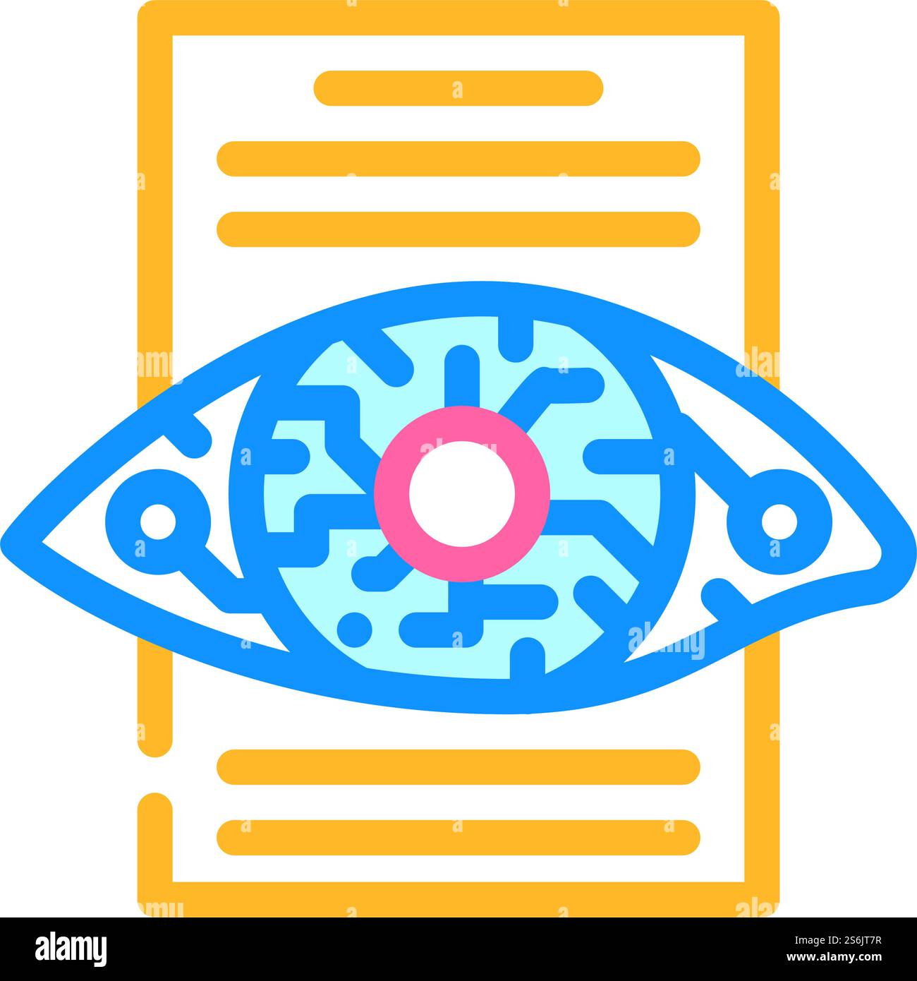 digital eye kyc color icon vector. digital eye kyc sign. isolated ...
