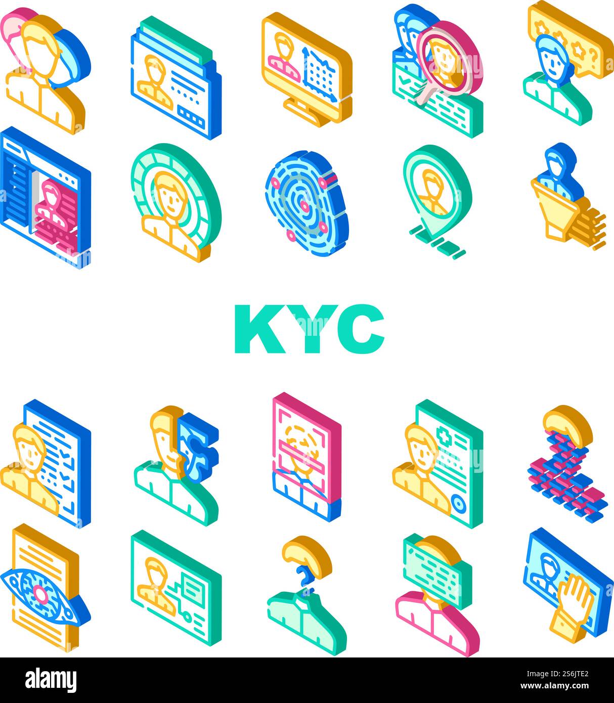 Kyc Know Your Customer Collection Icons Set Vector. Client ...