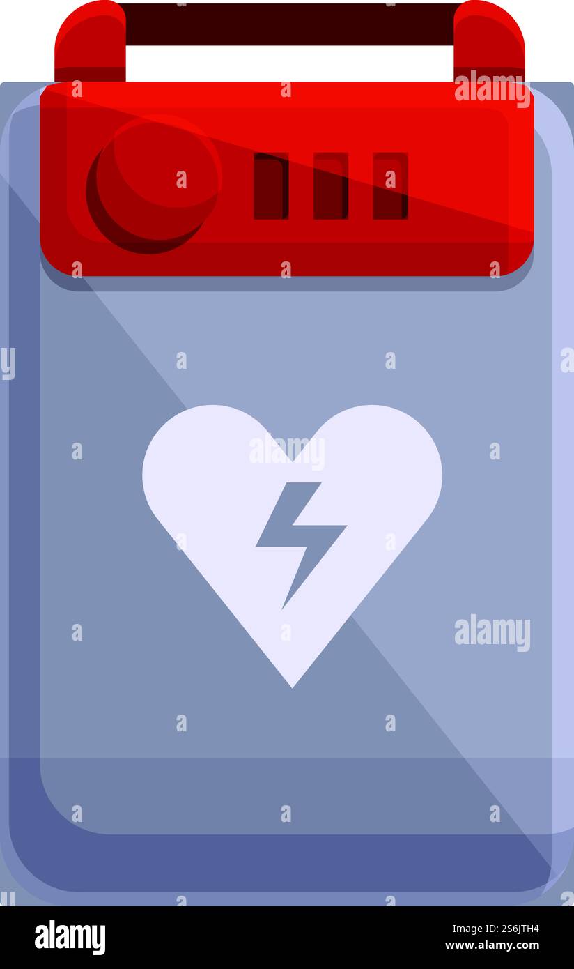 Medical defibrillator icon. Cartoon of Medical defibrillator vector icon for web design isolated ...