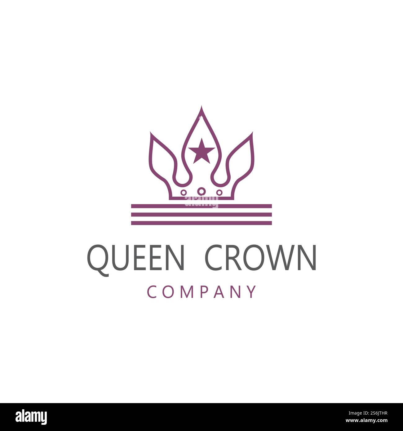 Royal King Queen Crown Elegant Luxury logo design Stock Vector Image ...