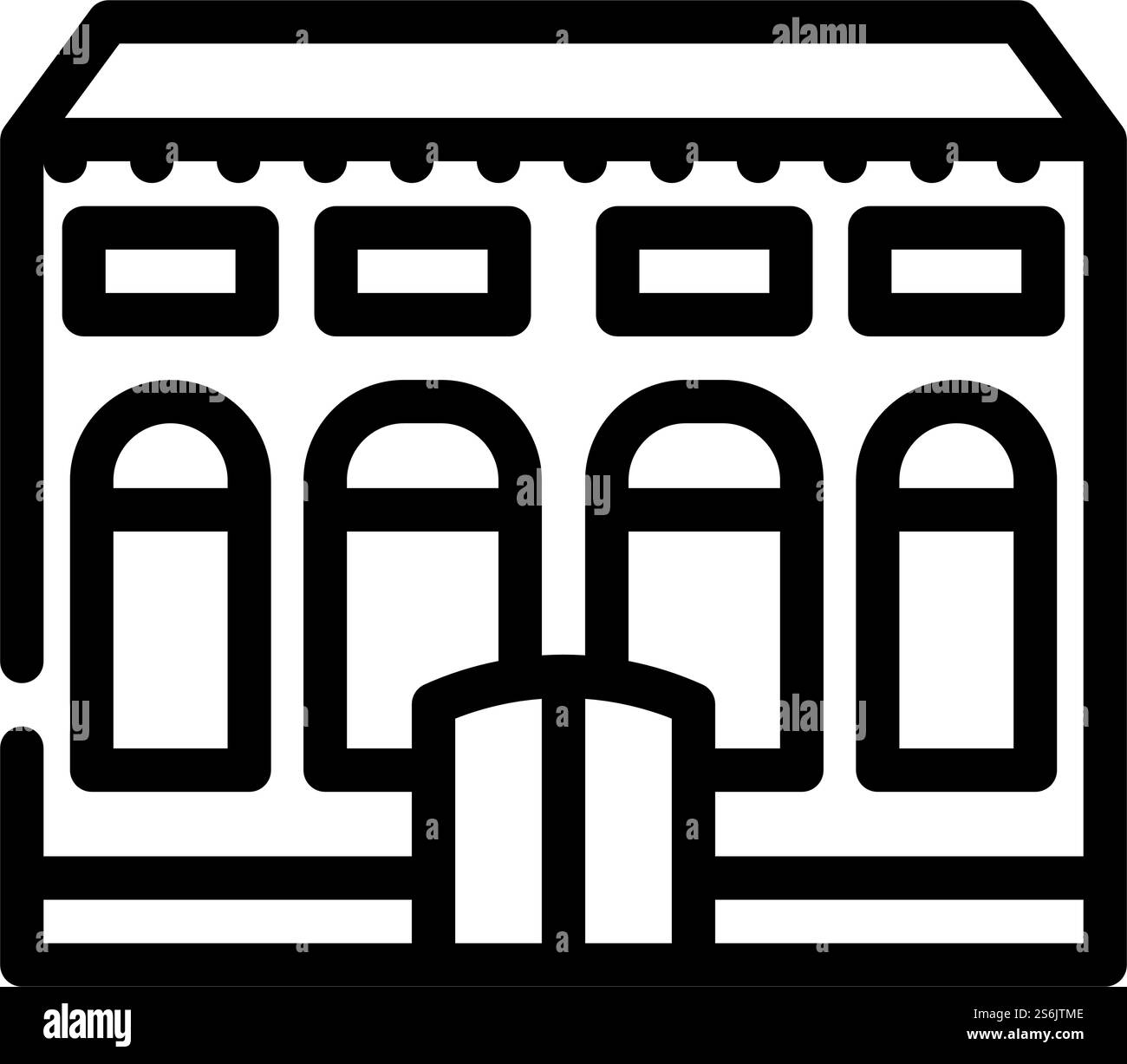 residence house line icon vector. residence house sign. isolated ...