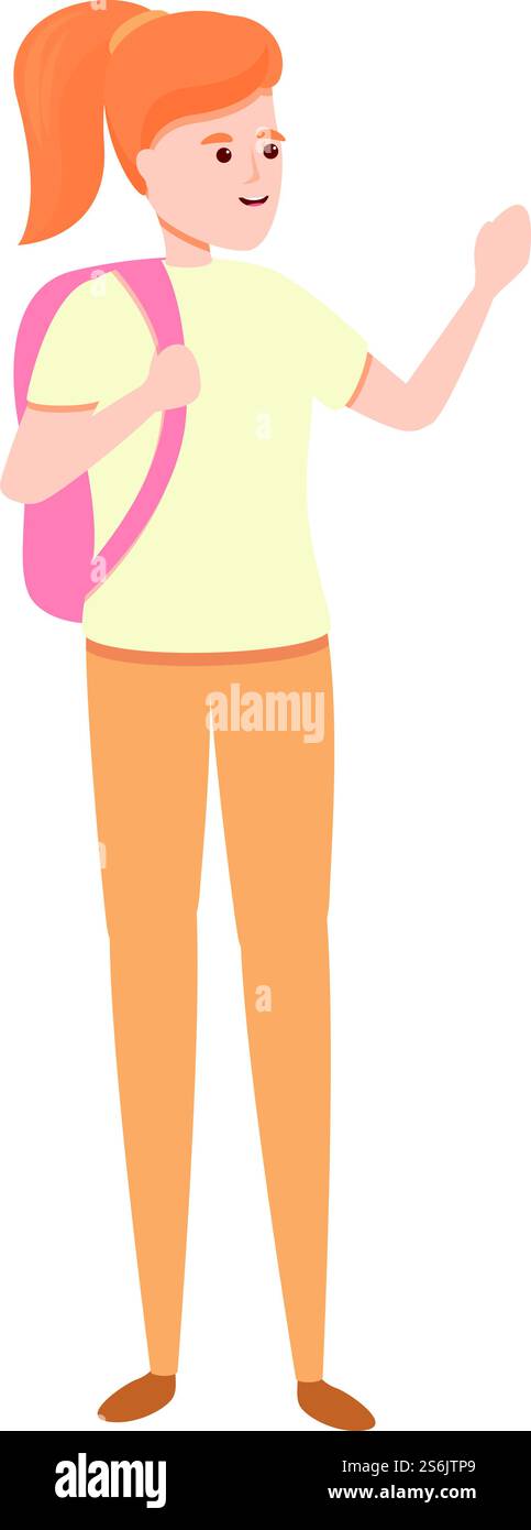 High school girl icon. Cartoon of High school girl vector icon for web ...