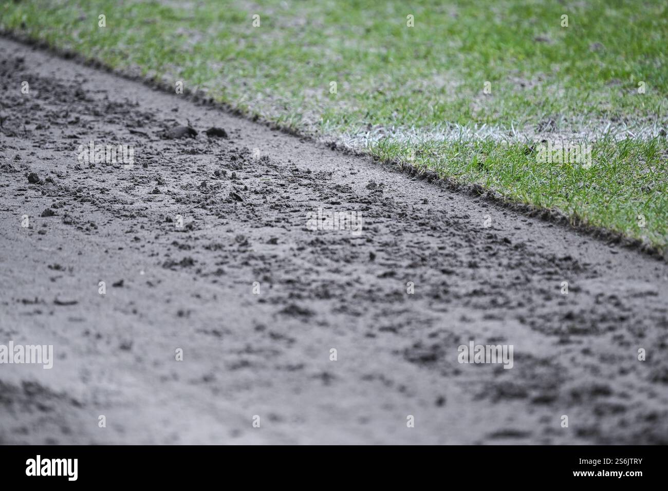 The pitch of Beerschot VA pictured during works to improve the pitch of ...