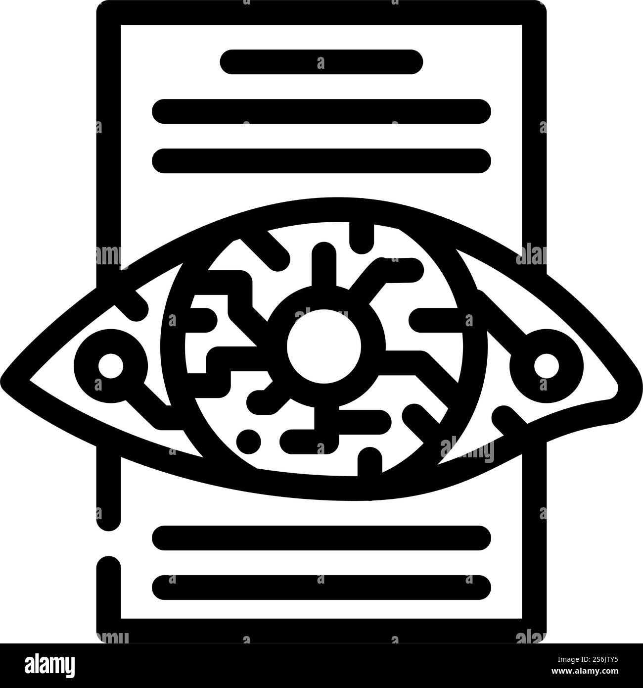 digital eye kyc line icon vector. digital eye kyc sign. isolated ...