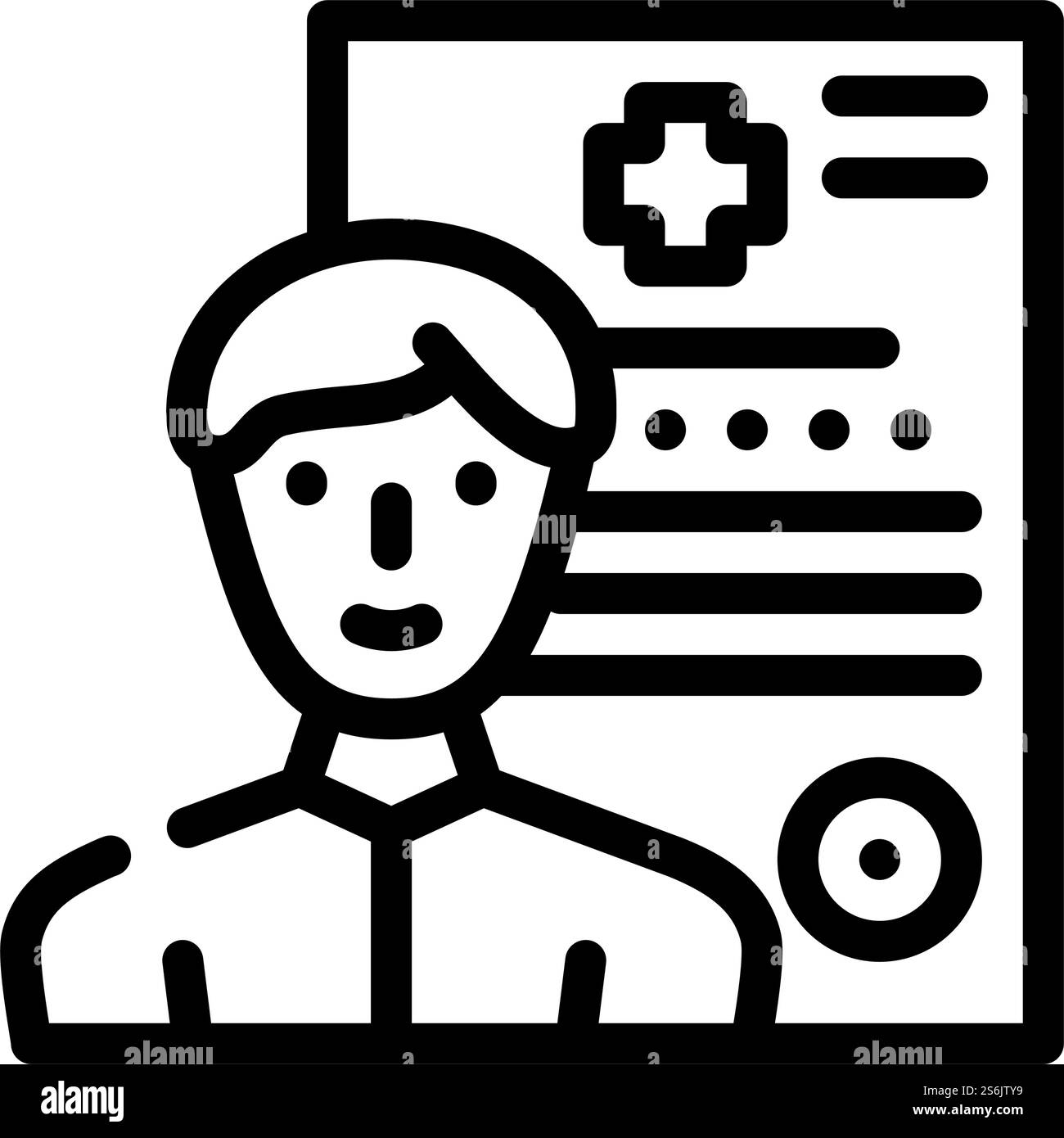 medical data client information kyc line icon vector. medical data ...