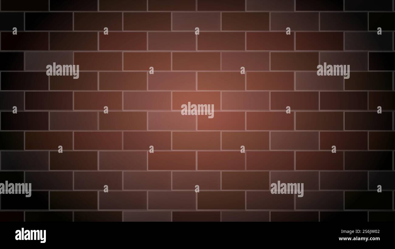 Brick Wall Background Cement Relief Texture Vector. Old Red Building ...