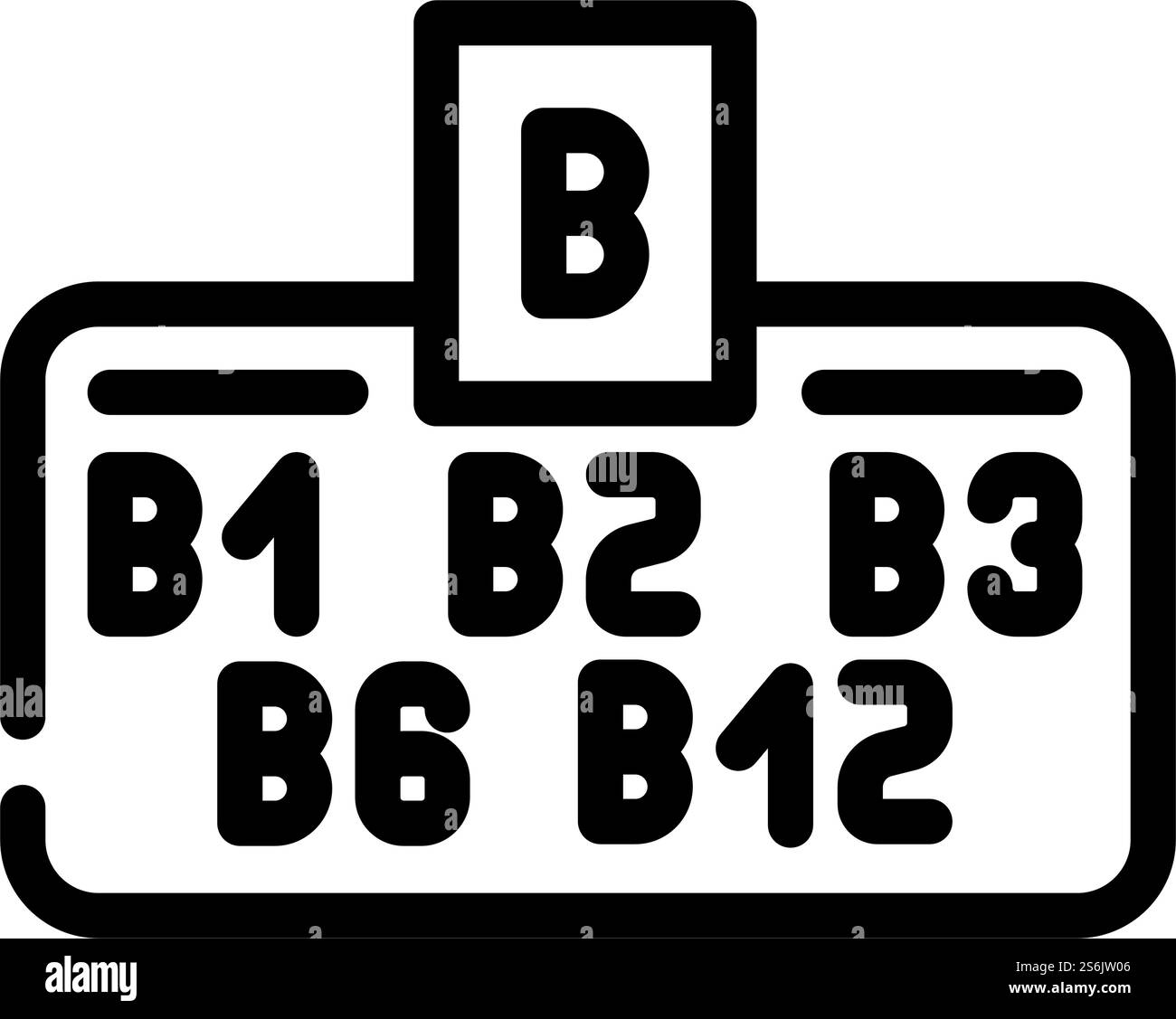 vitamin b group line icon vector. vitamin b group sign. isolated ...