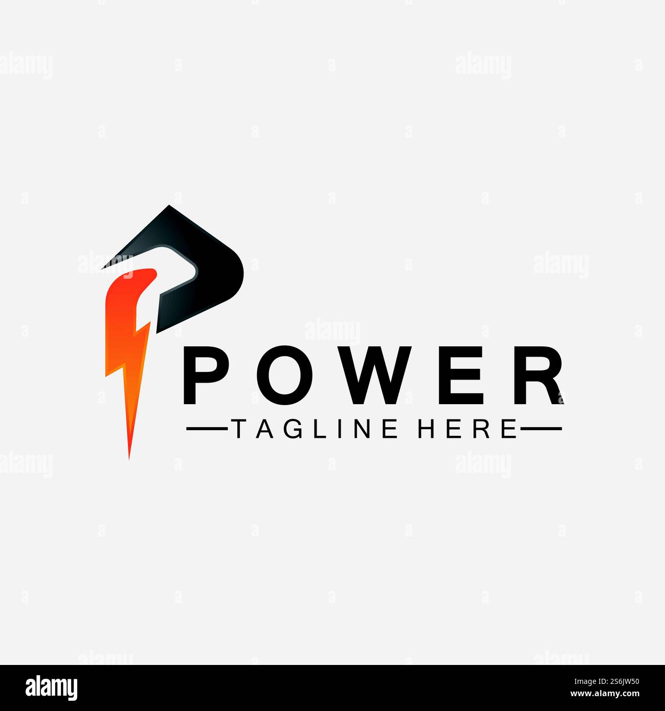 Letter P thunder power logo vector illustration design Stock Vector ...