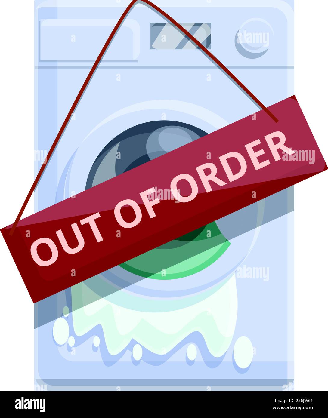 Out of order broken washing machine icon. Cartoon of Out of order ...