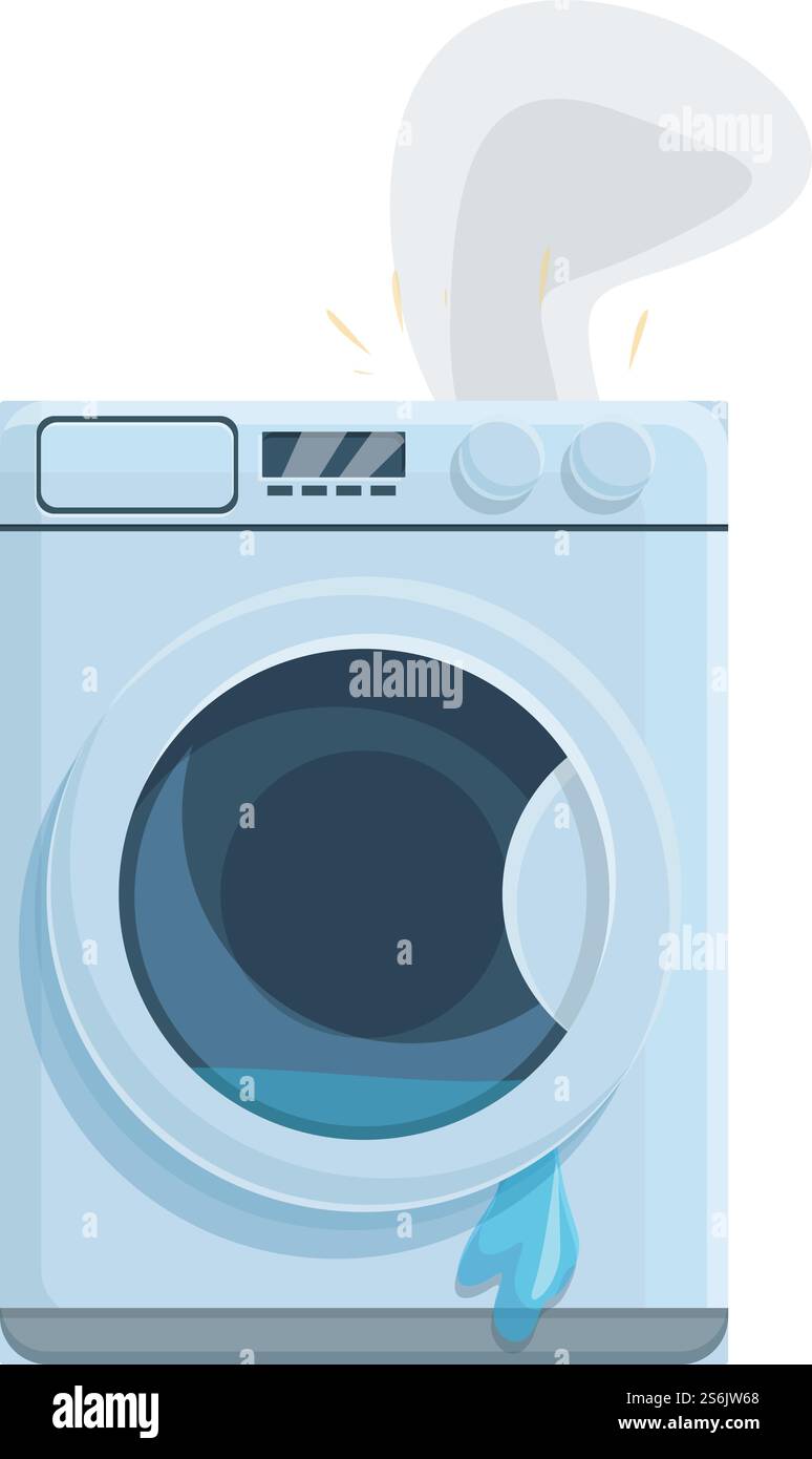 Broken washing machine icon. Cartoon of Broken washing machine vector ...