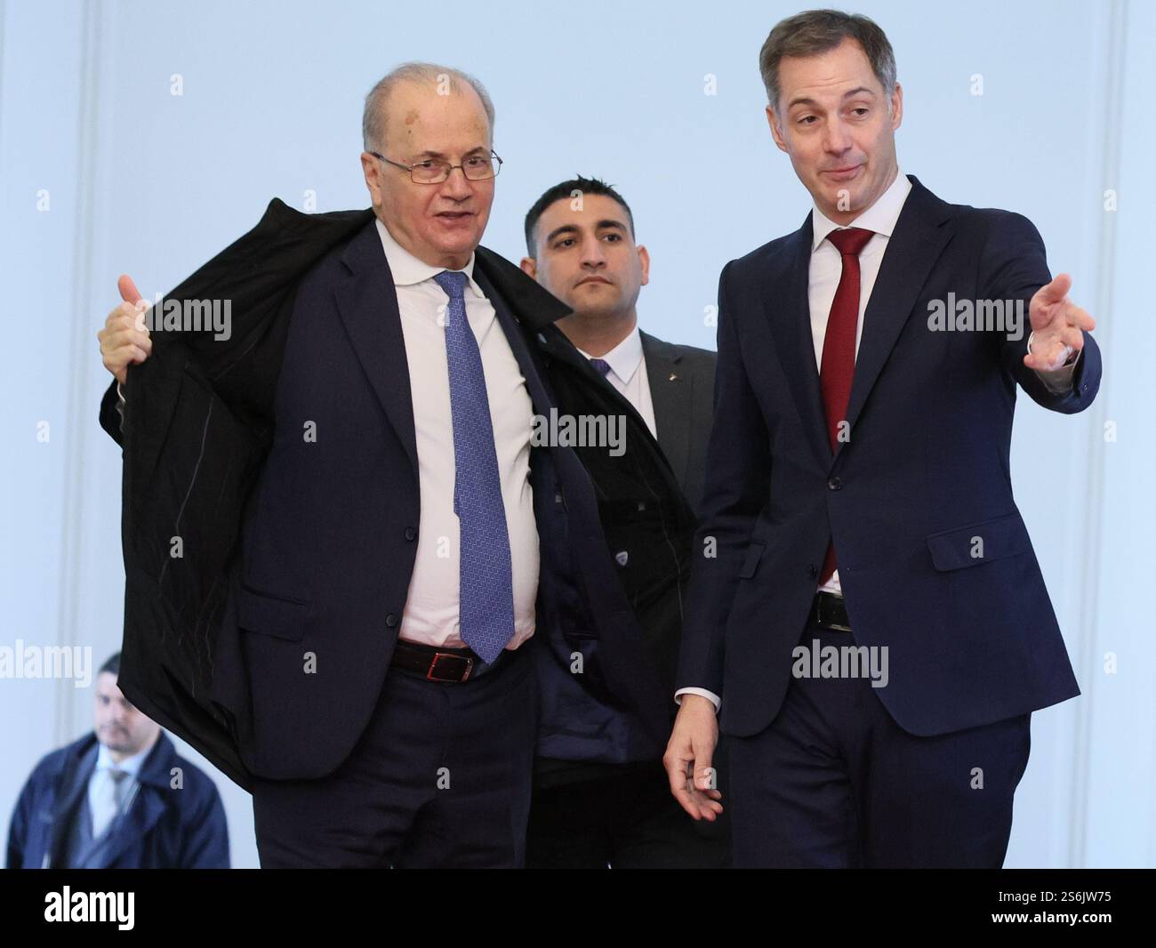 Brussels, Belgium. 17th Jan, 2025. Palestinian Prime Minister Mohammad ...