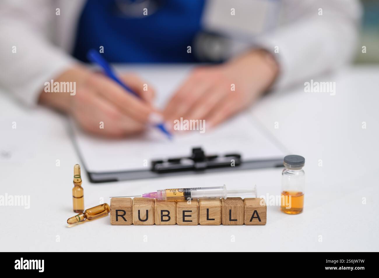 Document necessary information for the rubella vaccine for patients and ...